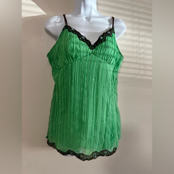 Fire Los Angeles | Tops | Nwot Fire Los Angeles Y2k Mesh Green Cami Top ...